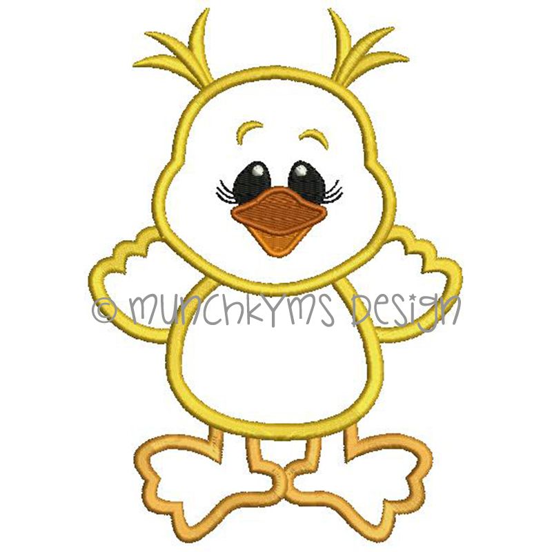 Chick Pigtails Applique | Machine Embroidery Designs by JuJu Chick Pigtails Applique | Machine Embroidery Designs by JuJu