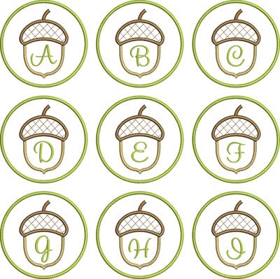 Acorn Patch Applique Alphabet