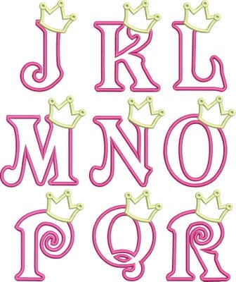 Princess Crown Applique Font