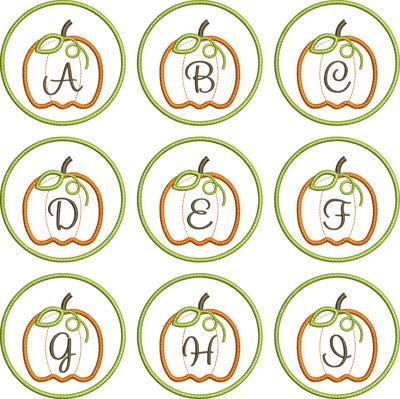 Pumpkin Patch Applique Alphabet