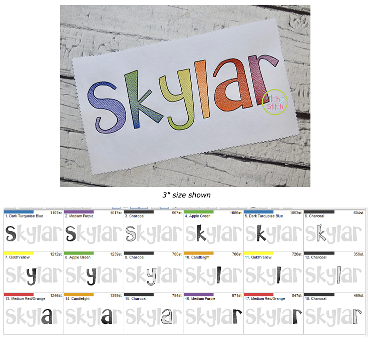 How To Use An Ombre Sketch Font - Designs By JuJu Embroidery Blog!