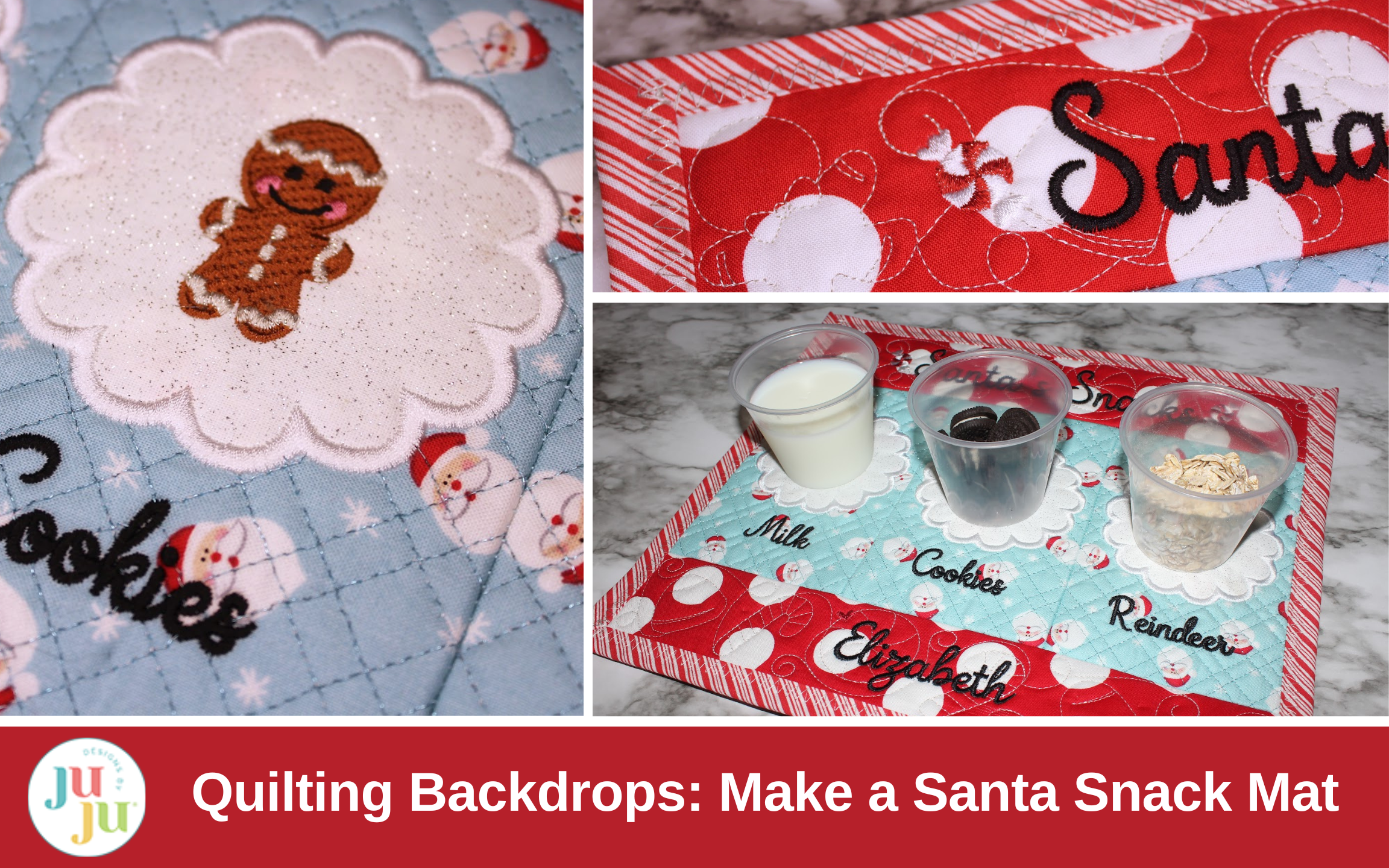 Quilting Backdrops: Make a Santa Snack Mat - Designs By JuJu Embroidery ...