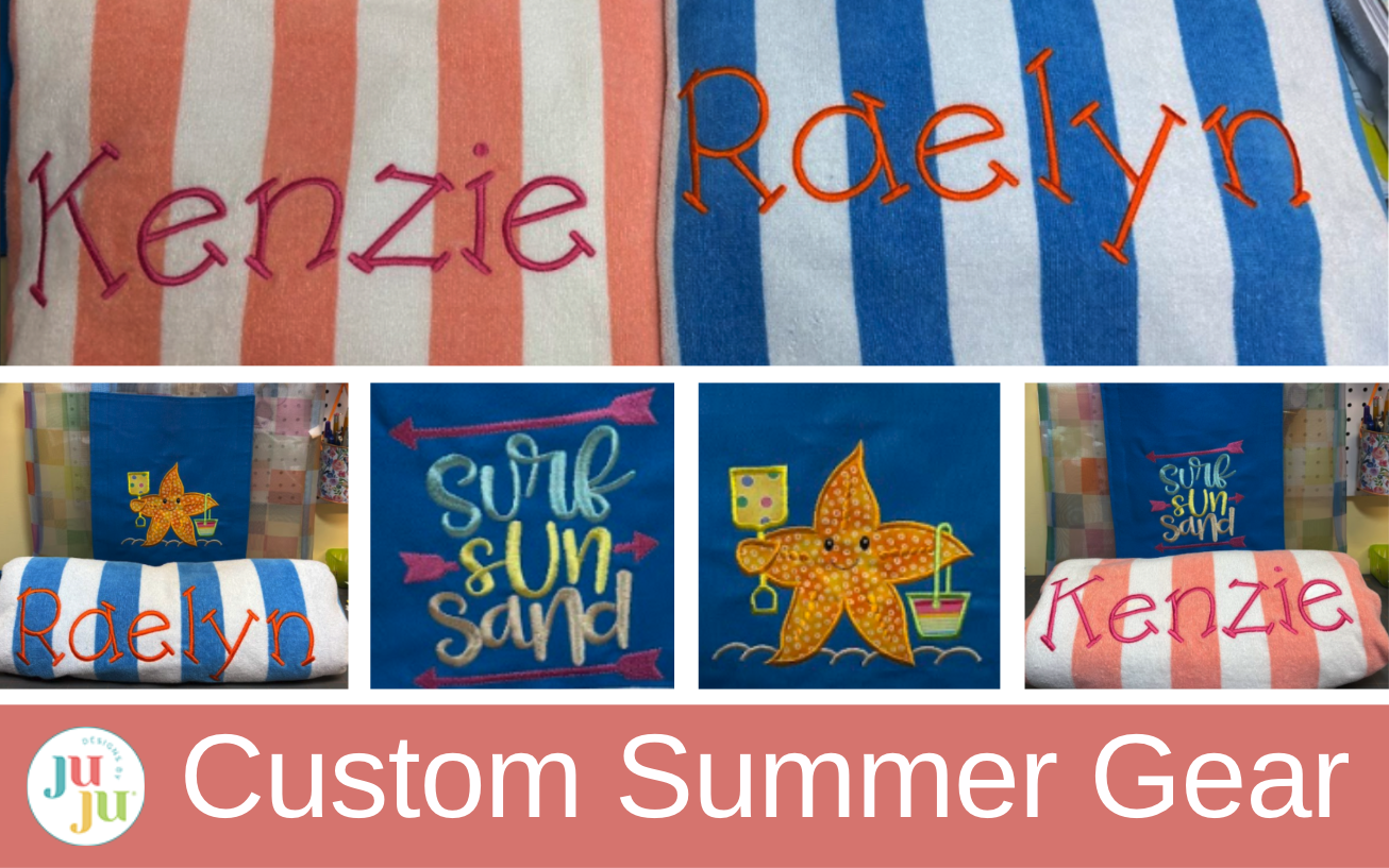 How to Embroider Personalized Beach Towels & Totes for Summer ...