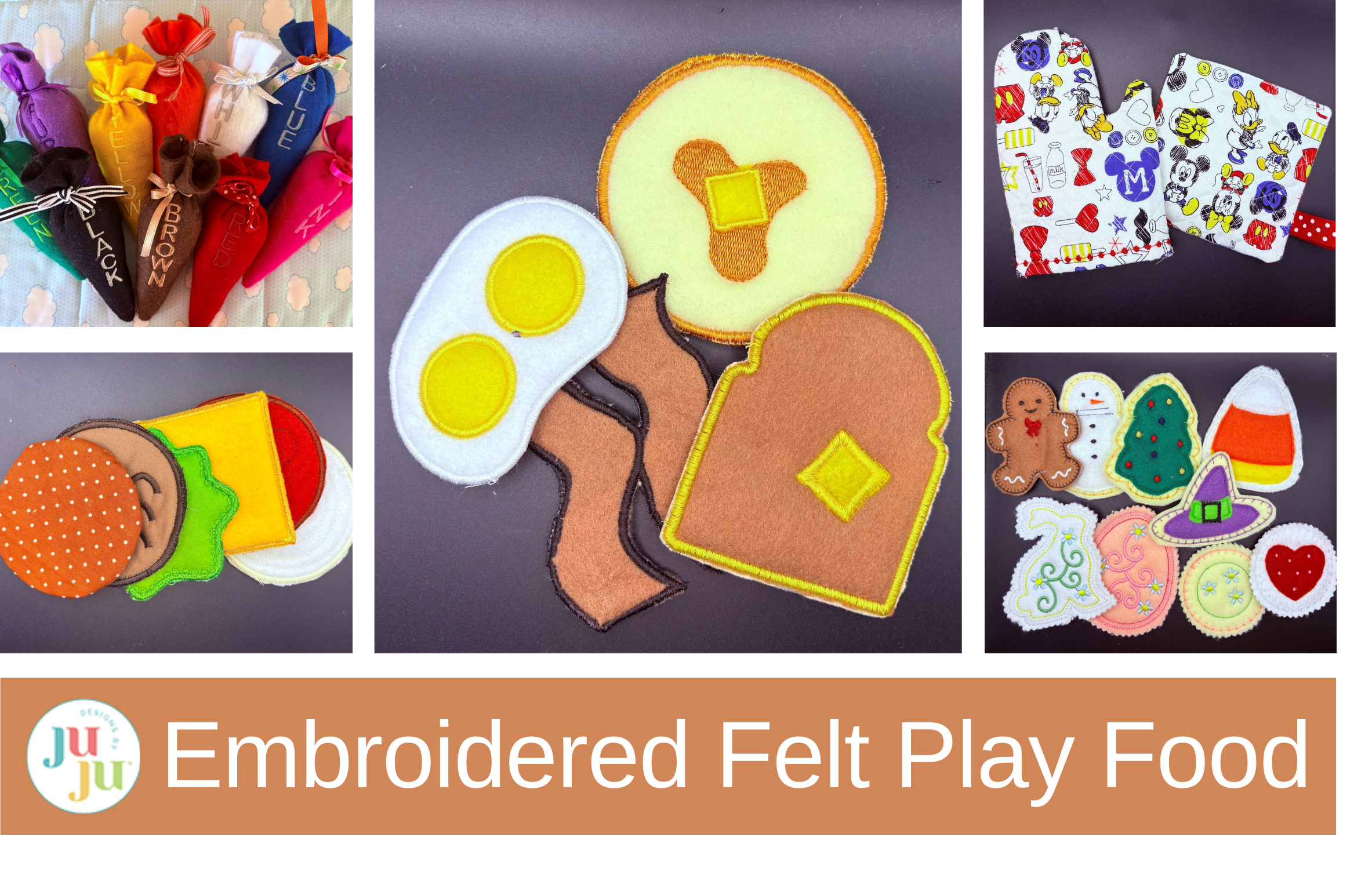 How to Make Embroidered Felt Play Food – DIY Pretend Kitchen Fun for ...