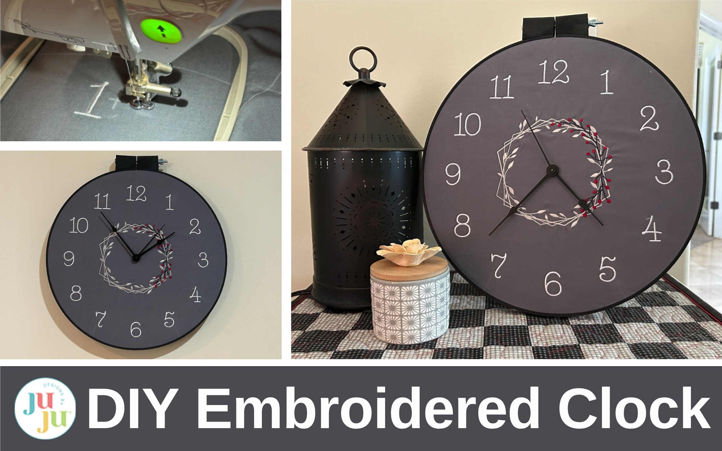 DIY Embroidered Clock — How to Make a Functional Wall Clock with ...