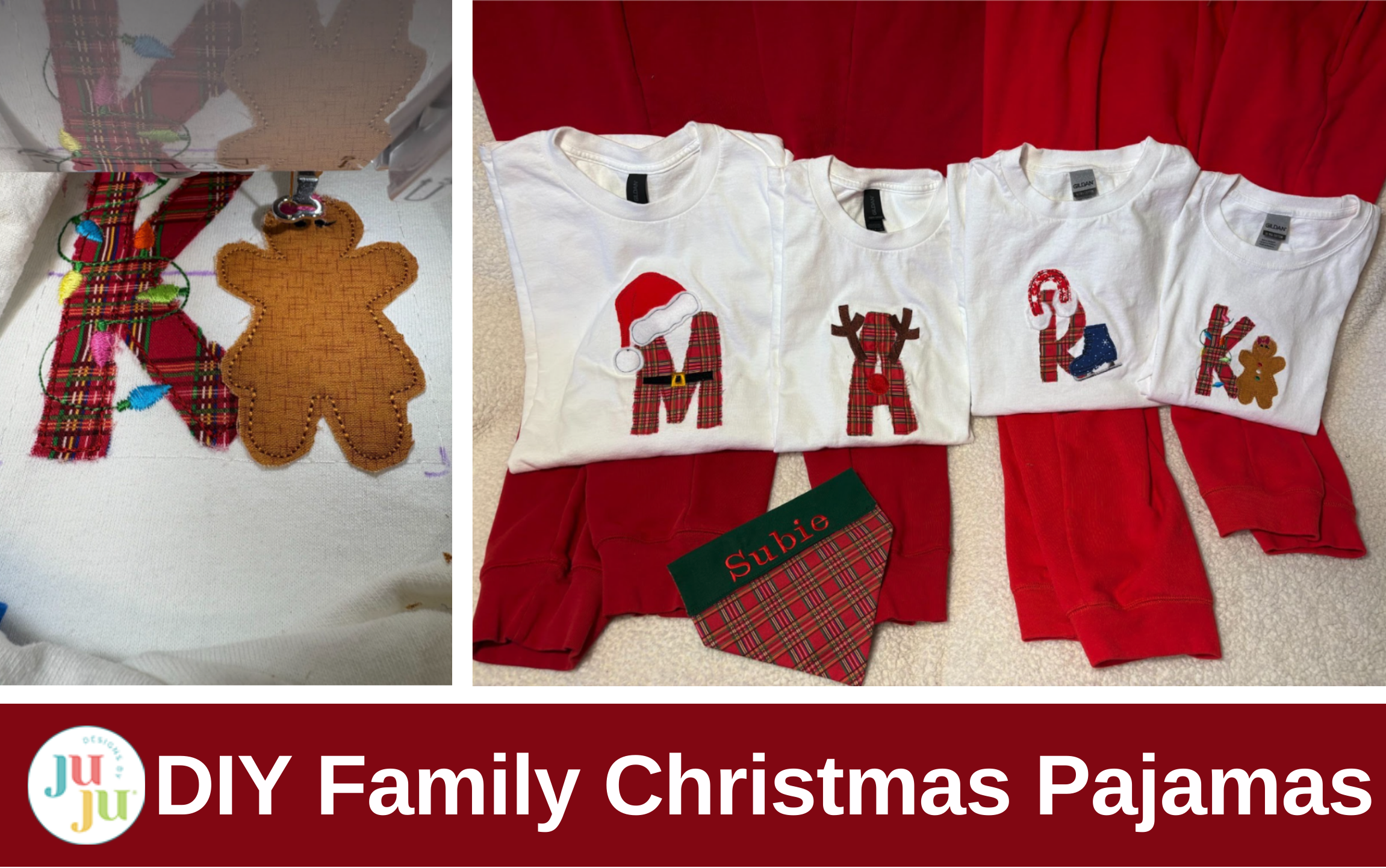 How to Make Matching Family Christmas Pajamas with Embroidery — Step-by ...