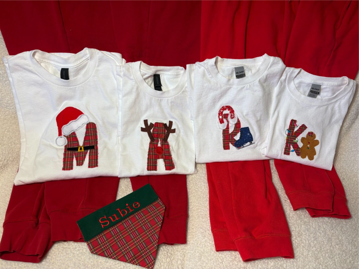 How to Make Matching Family Christmas Pajamas with Embroidery — Step-by ...